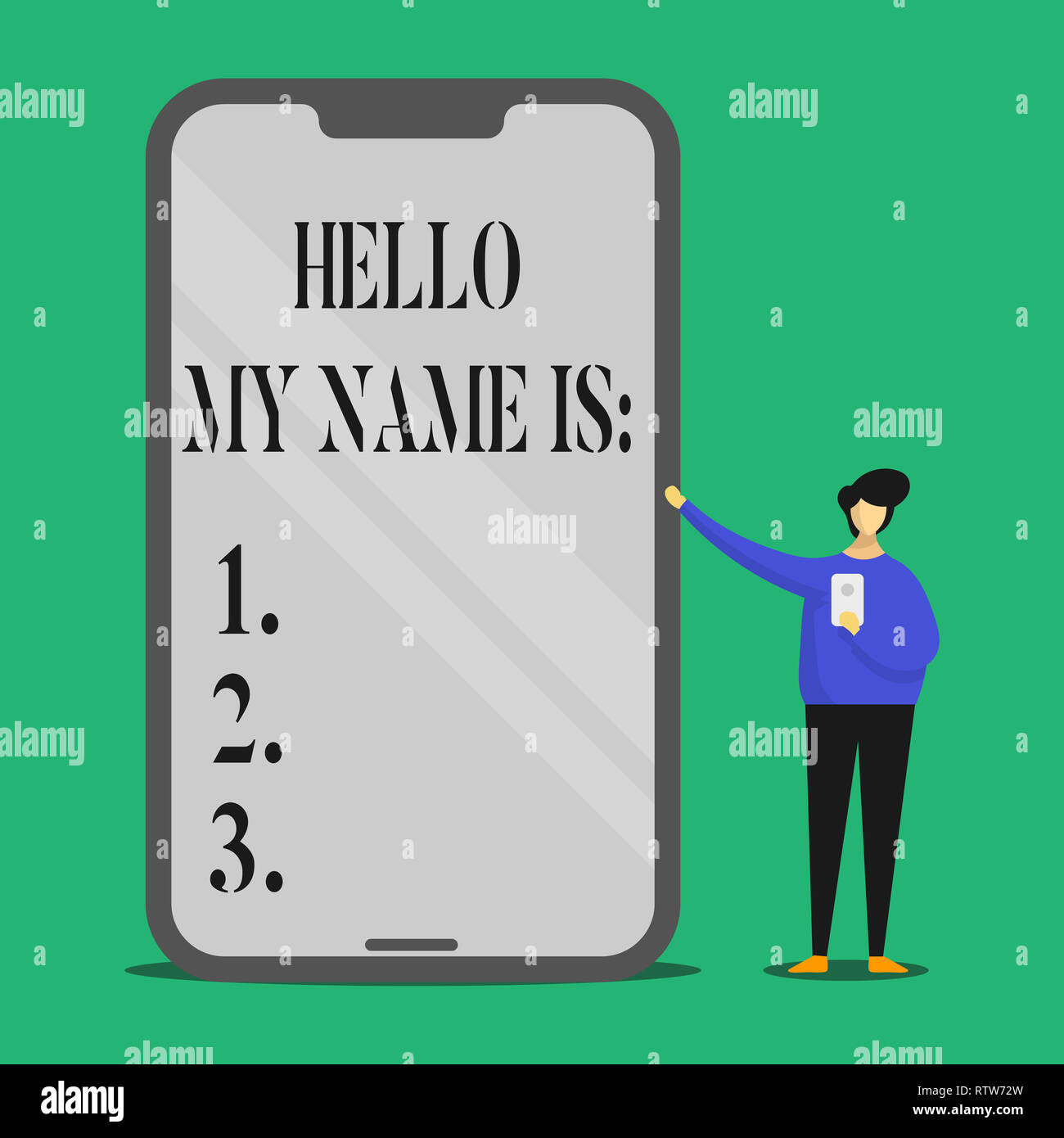 Text sign showing Hello My Name Is. Conceptual photo meeting someone ...