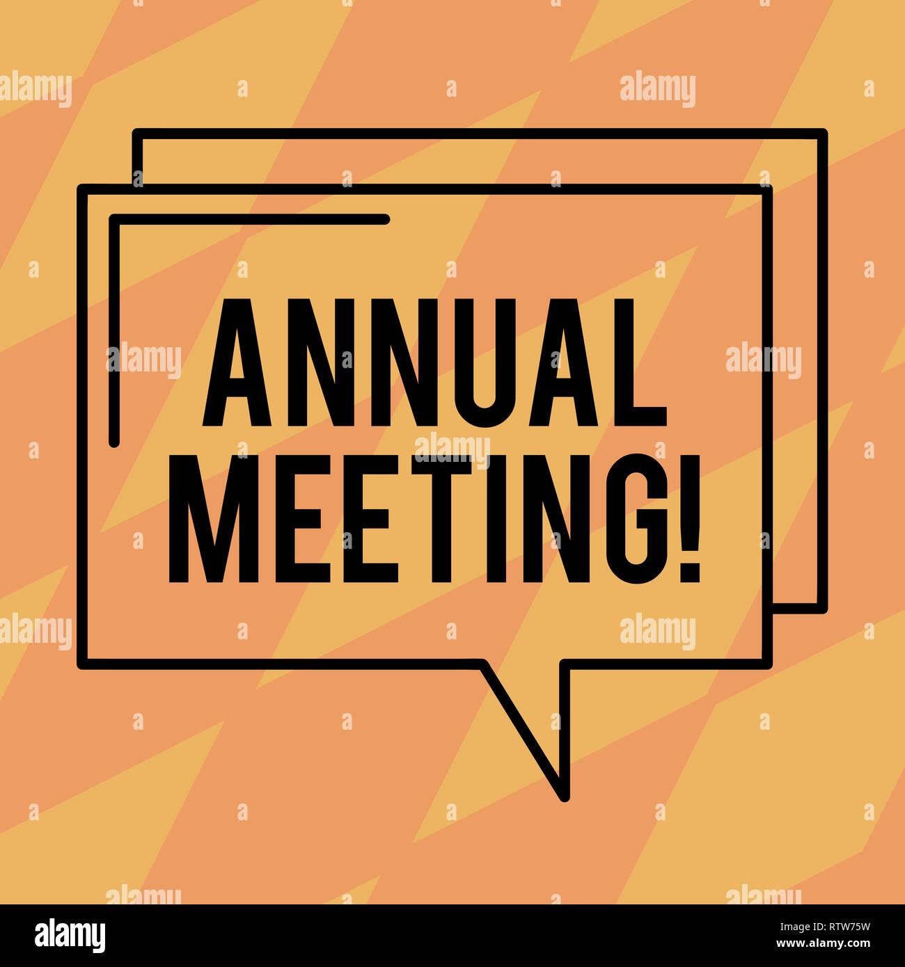 Text sign showing Annual Meeting. Conceptual photo Yearly Company ...