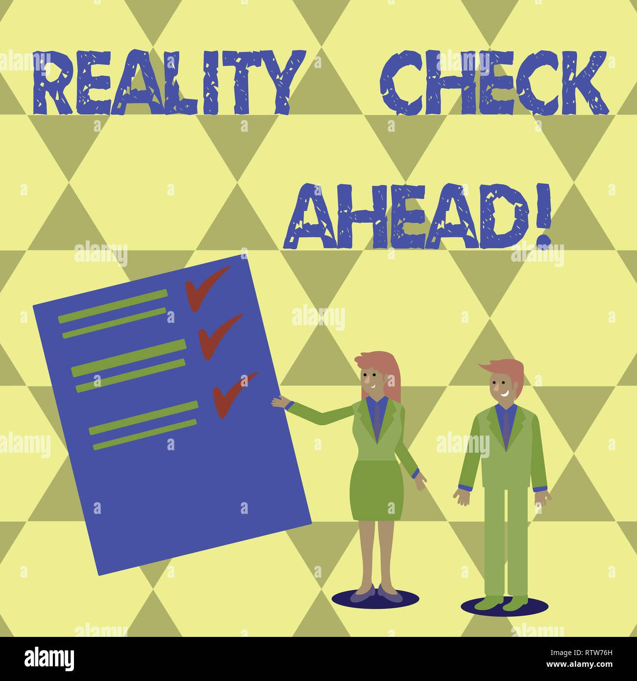 Writing note showing Reality Check Ahead. Business photo showcasing ...