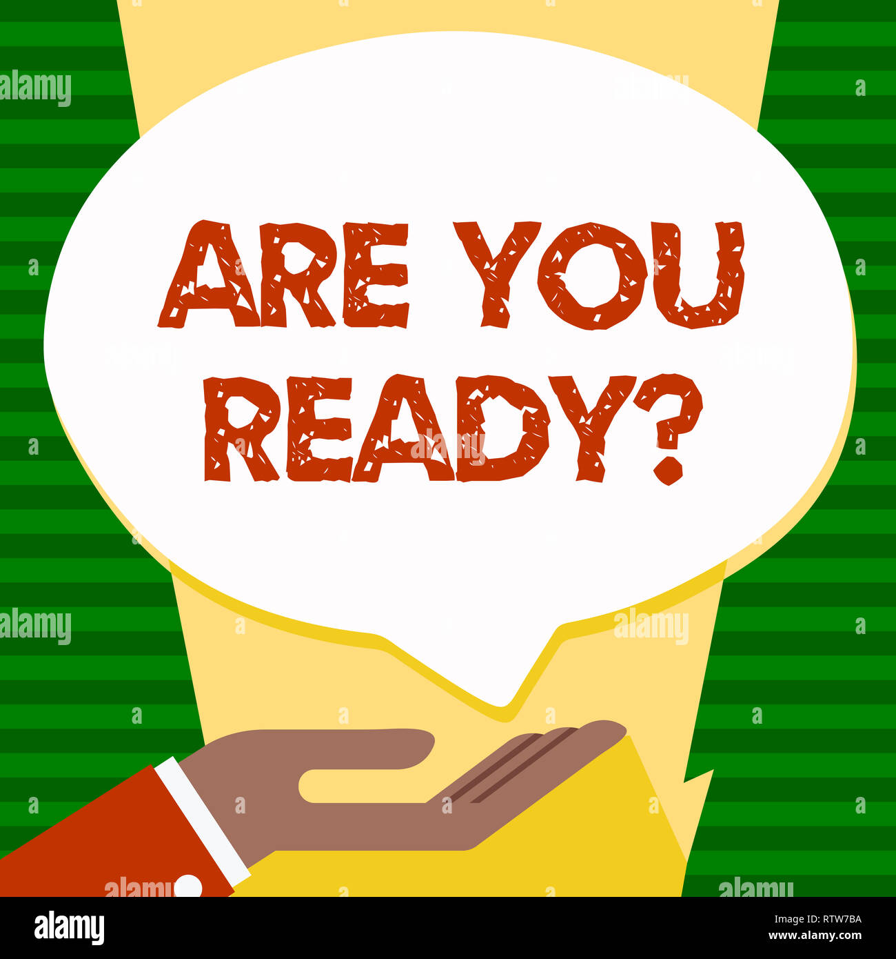 Handwriting text Are You Readyquestion. Concept meaning Be Prepared ...