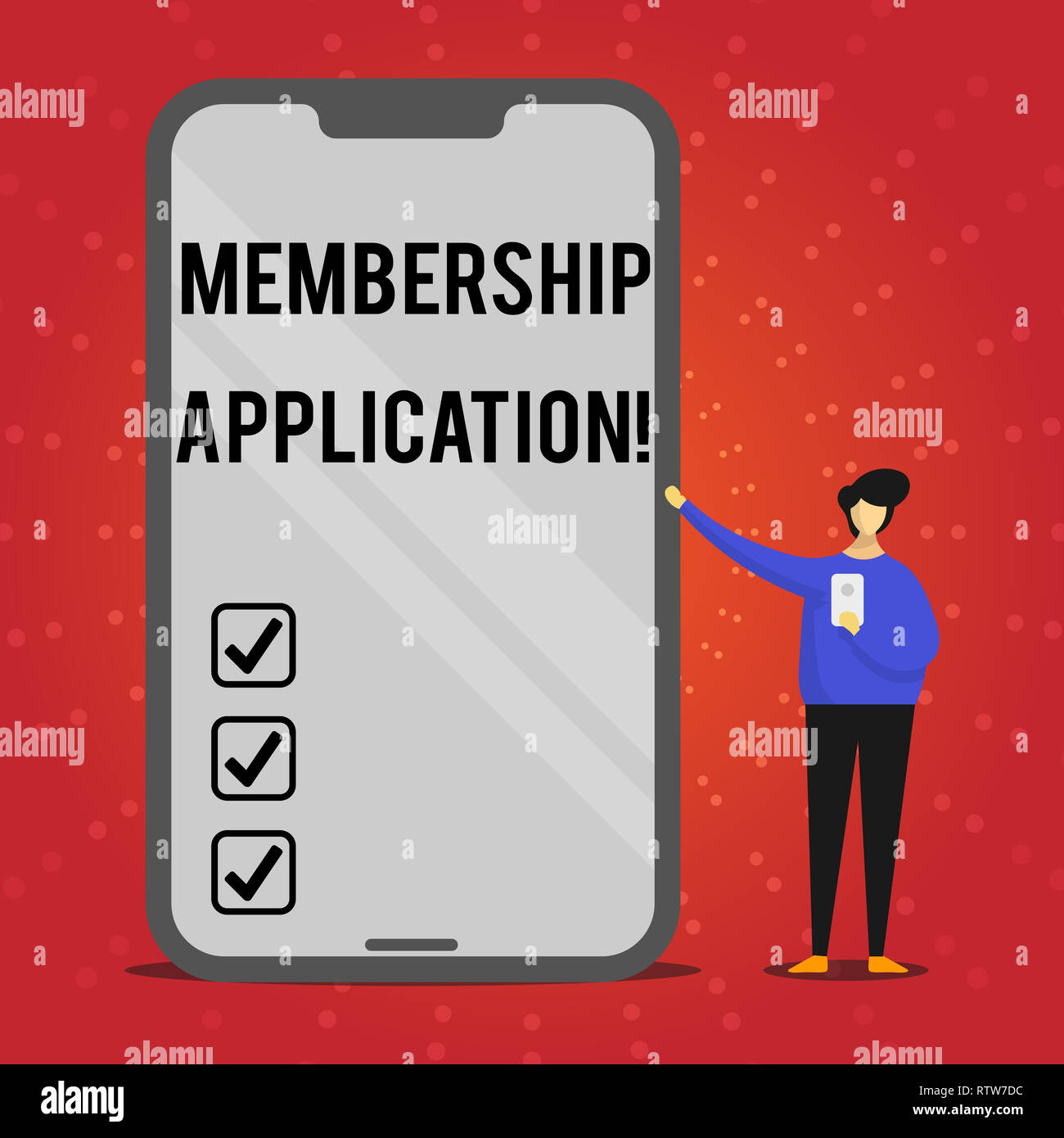 Writing note showing Membership Application. Business photo showcasing ...