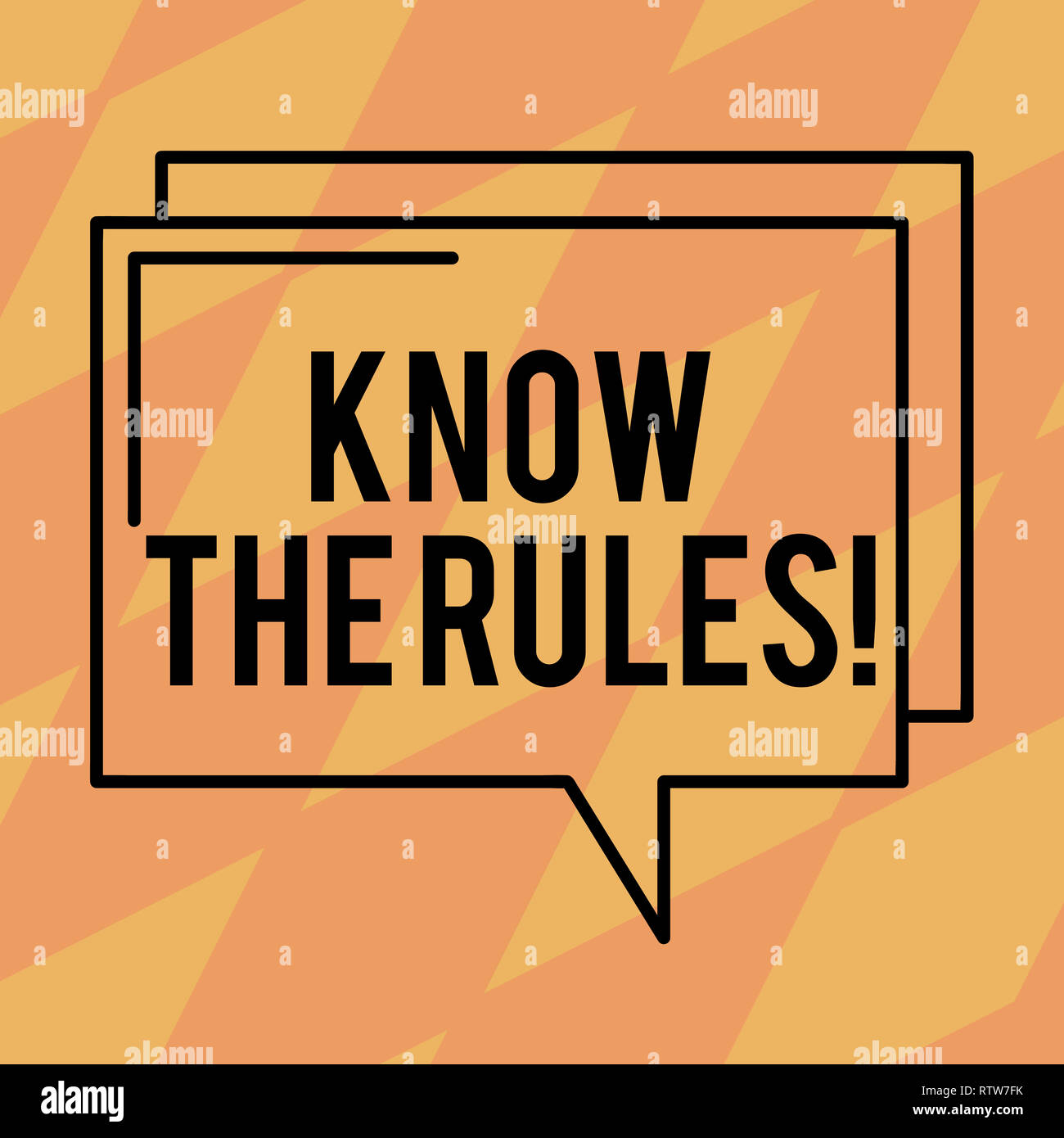 Text sign showing Know The Rules. Conceptual photo Be aware of the Laws ...