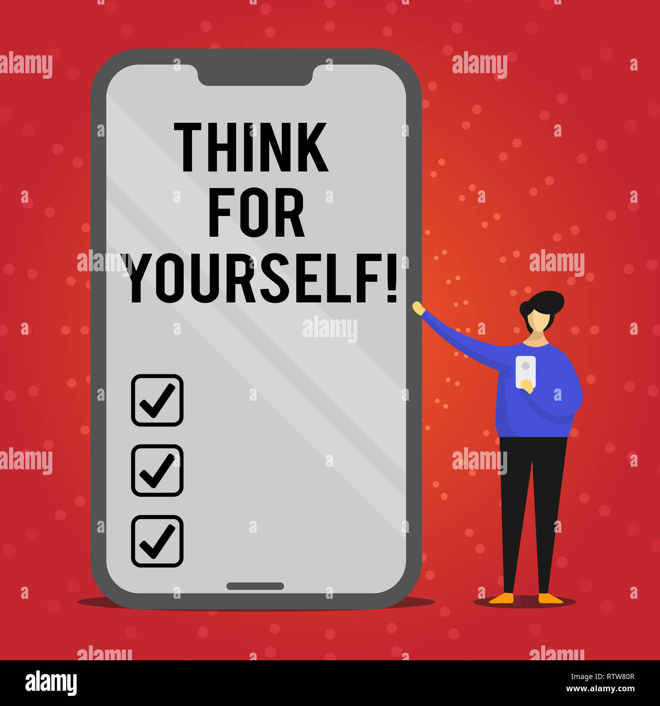 Writing note showing Think For Yourself. Business photo showcasing Have ...