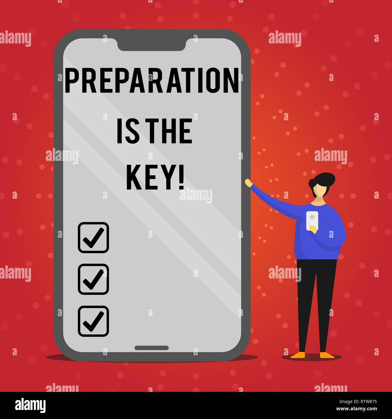 Writing note showing Preparation Is The Key. Business photo showcasing ...