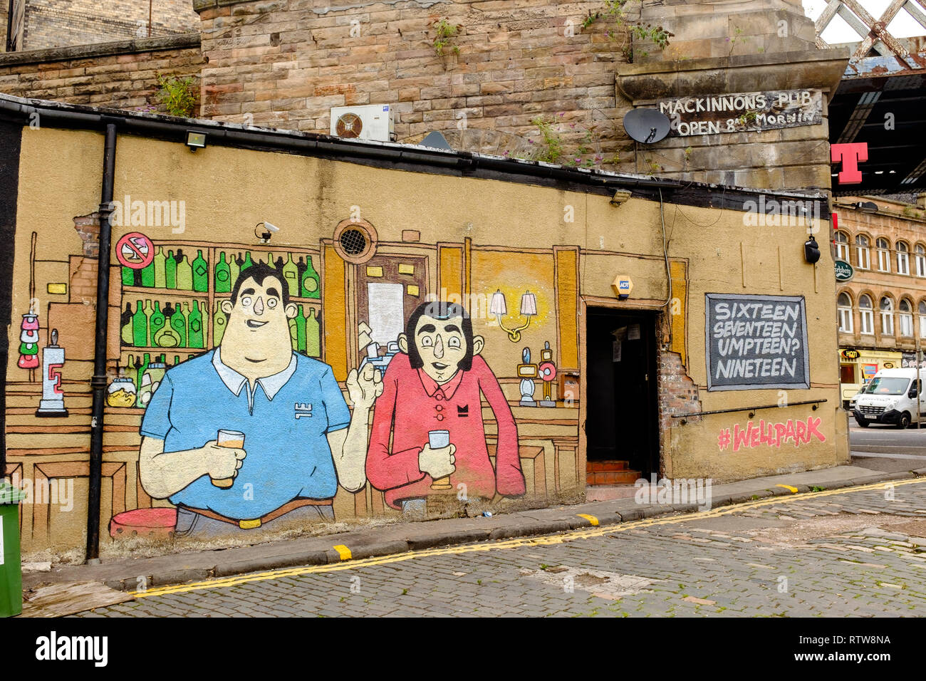Glasgow bar exterior illustrated on the outside with a painting of the ...