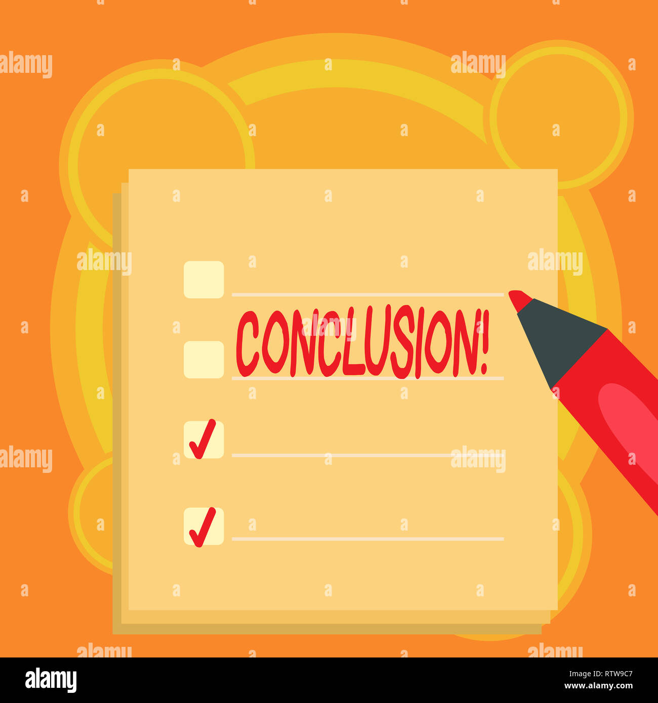 Text sign showing Conclusion. Conceptual photo Ending a storey with ...