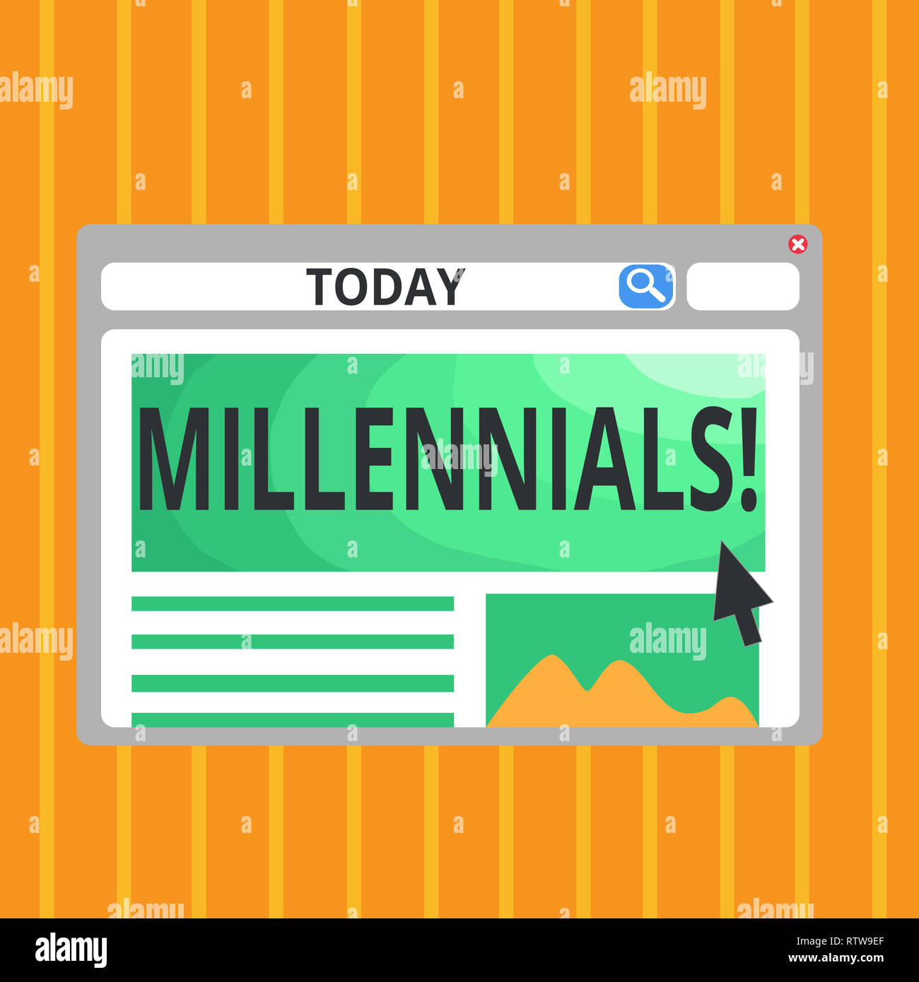 Conceptual hand writing showing Millennials. Business photo text ...