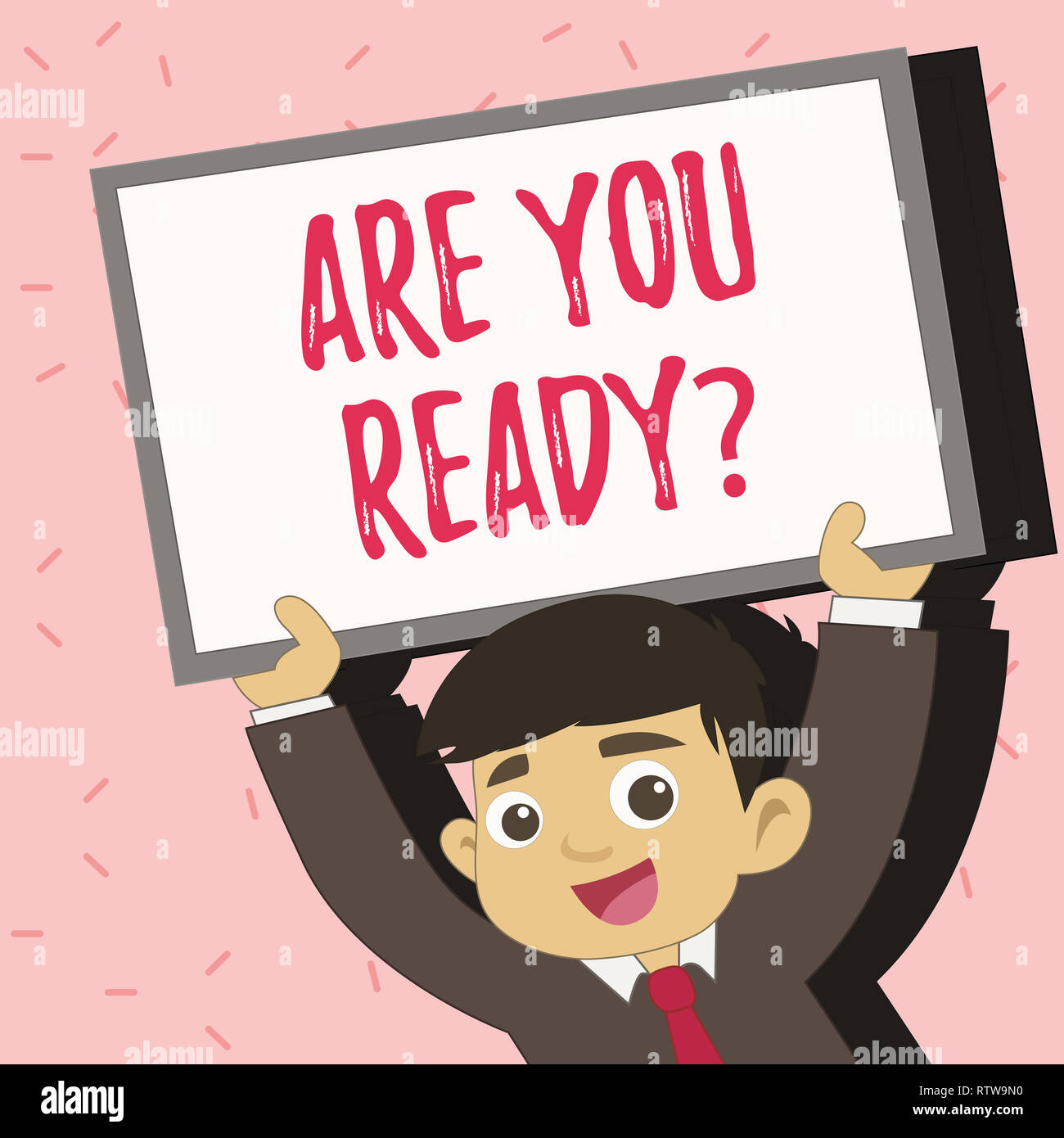 Text sign showing Are You Readyquestion. Conceptual photo Be Prepared ...
