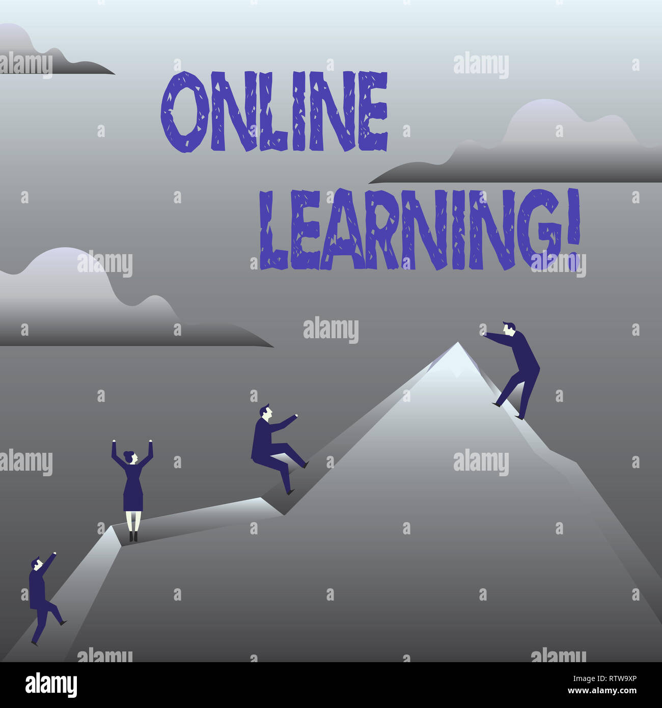 Handwriting text Online Learning. Concept meaning Distance education ...