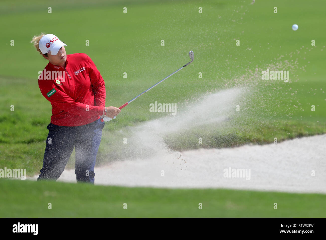 Singapore. 2nd Mar, 2019. Ariya Jutanugarn of Thailand plays a shot on ...