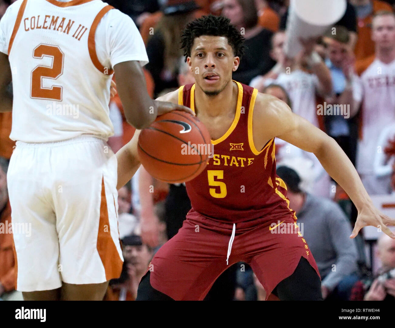 March 2, 2019. Lindell Wigginton #5 of the Iowa State Cyclones in ...