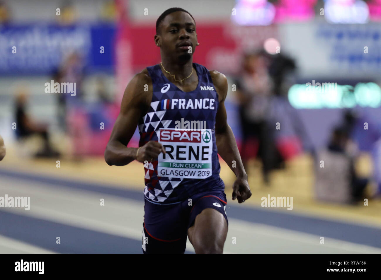 Marvin Rene of France 60 m Round 1 Heat 2 during the European Athletics ...