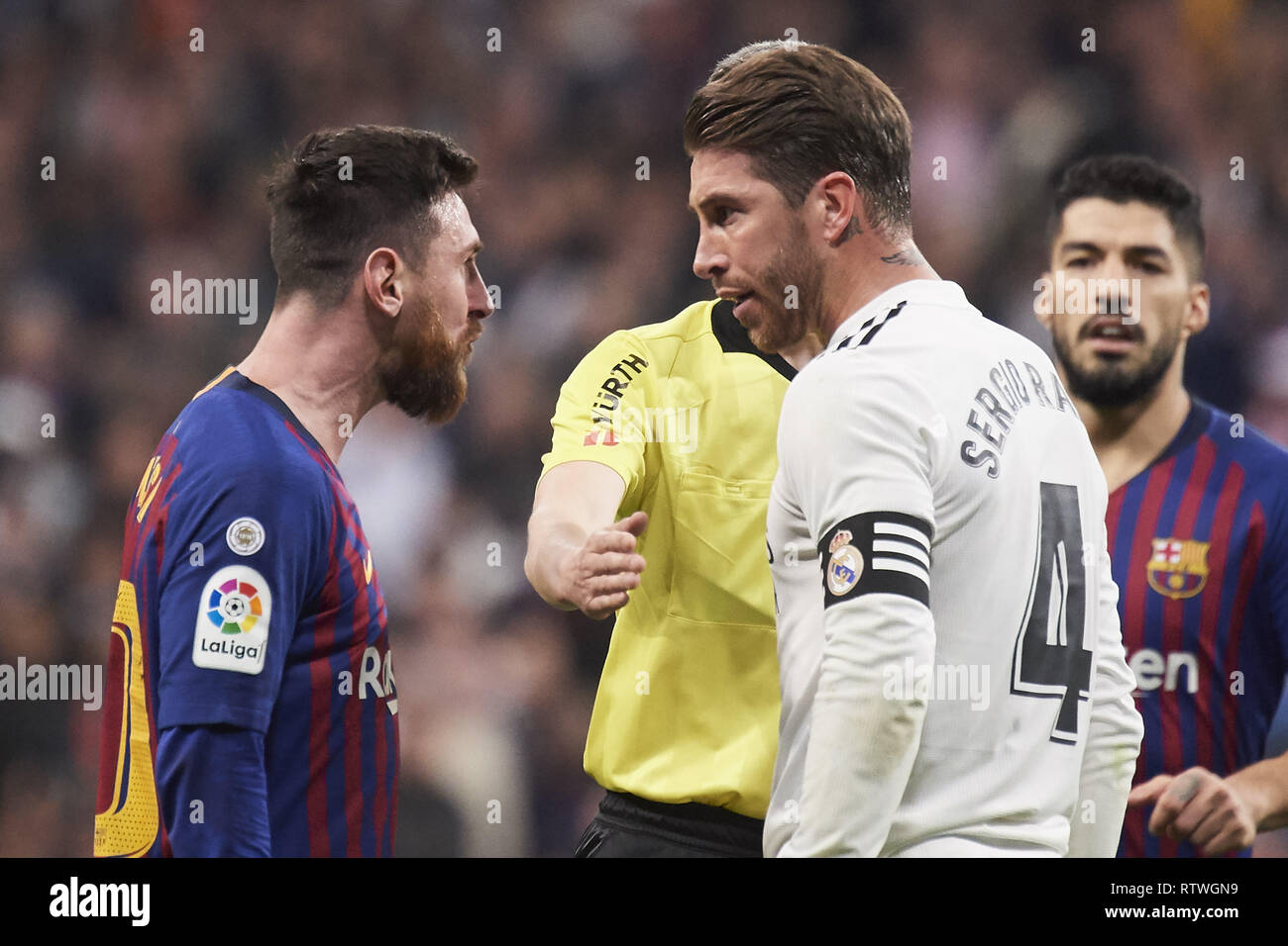Lionel messi sergio ramos real madrid hi-res stock photography and ...