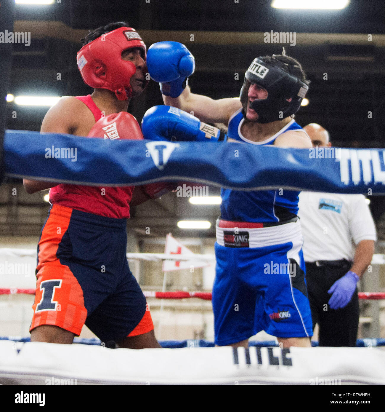 March 2, 2019:Joey Rodden of Penn State (right) connects with right ...