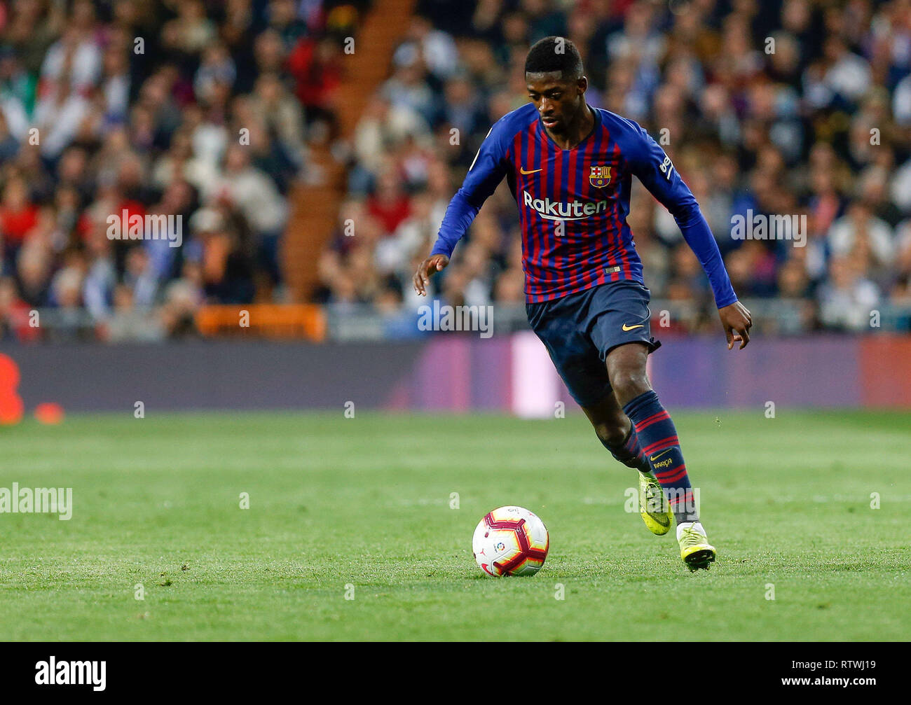 FC Barcelona's Ousmane Dembele during La Liga match between Real Madrid ...