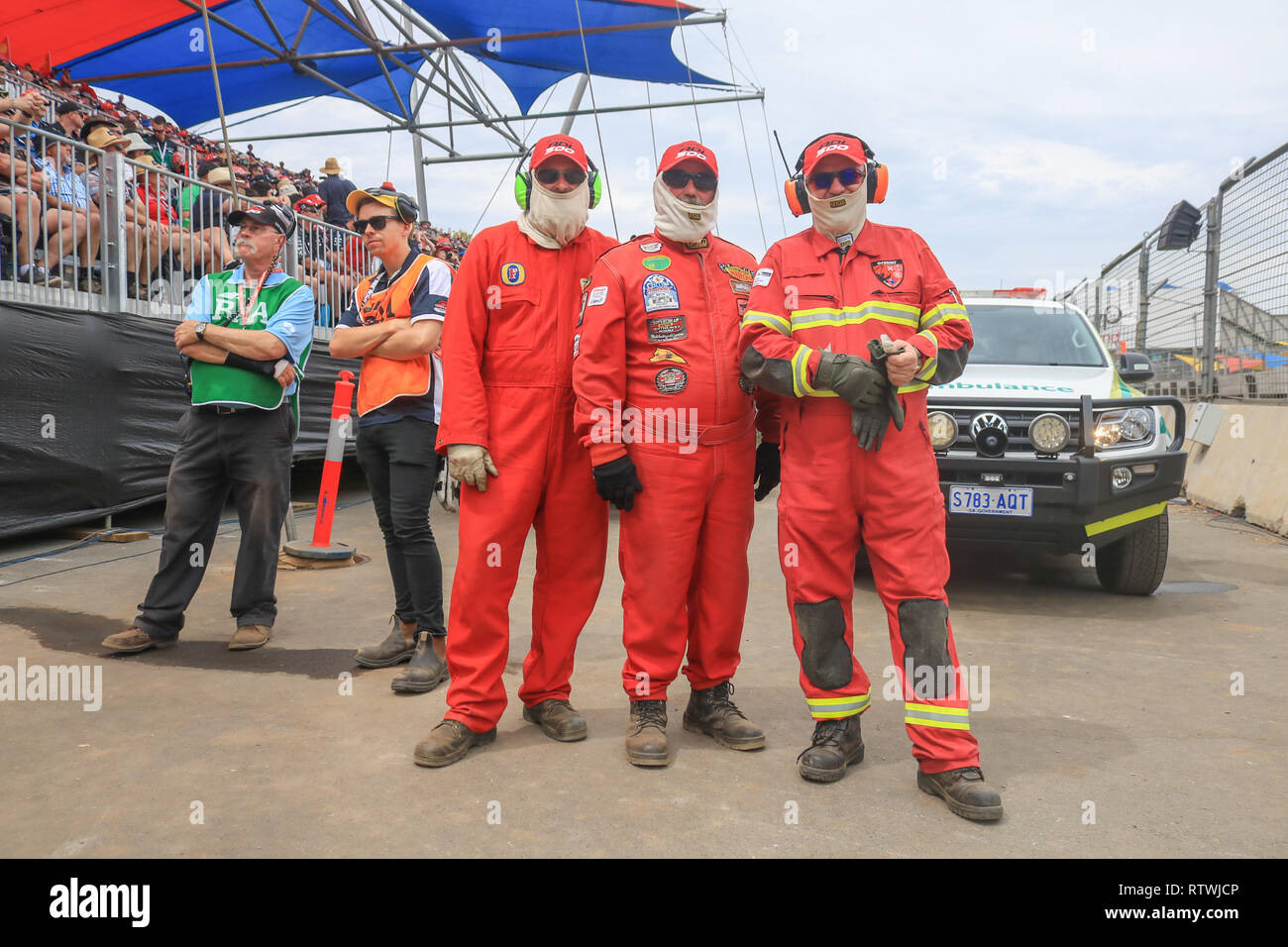 Adelaide Australia. 3rd March 2019. Fire Rescue and safety marshalls ...