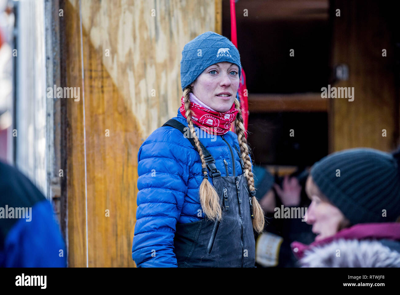 March 2, 2019 - Kristy Berington, musher at start of 2019 Iditarod ...