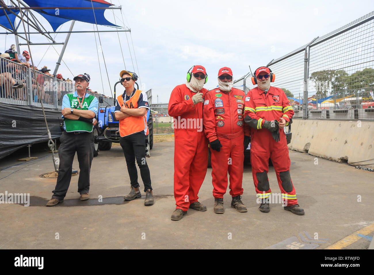 Adelaide Australia. 3rd March 2019. Fire Rescue and safety marshalls ...