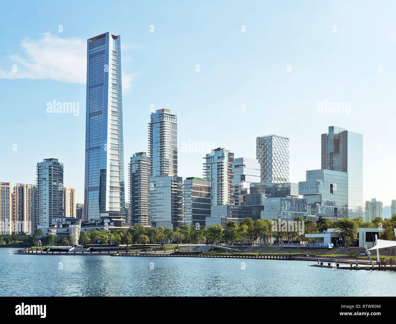 Skyline of Shenzhen Bay and Buildings. New Property Development and ...