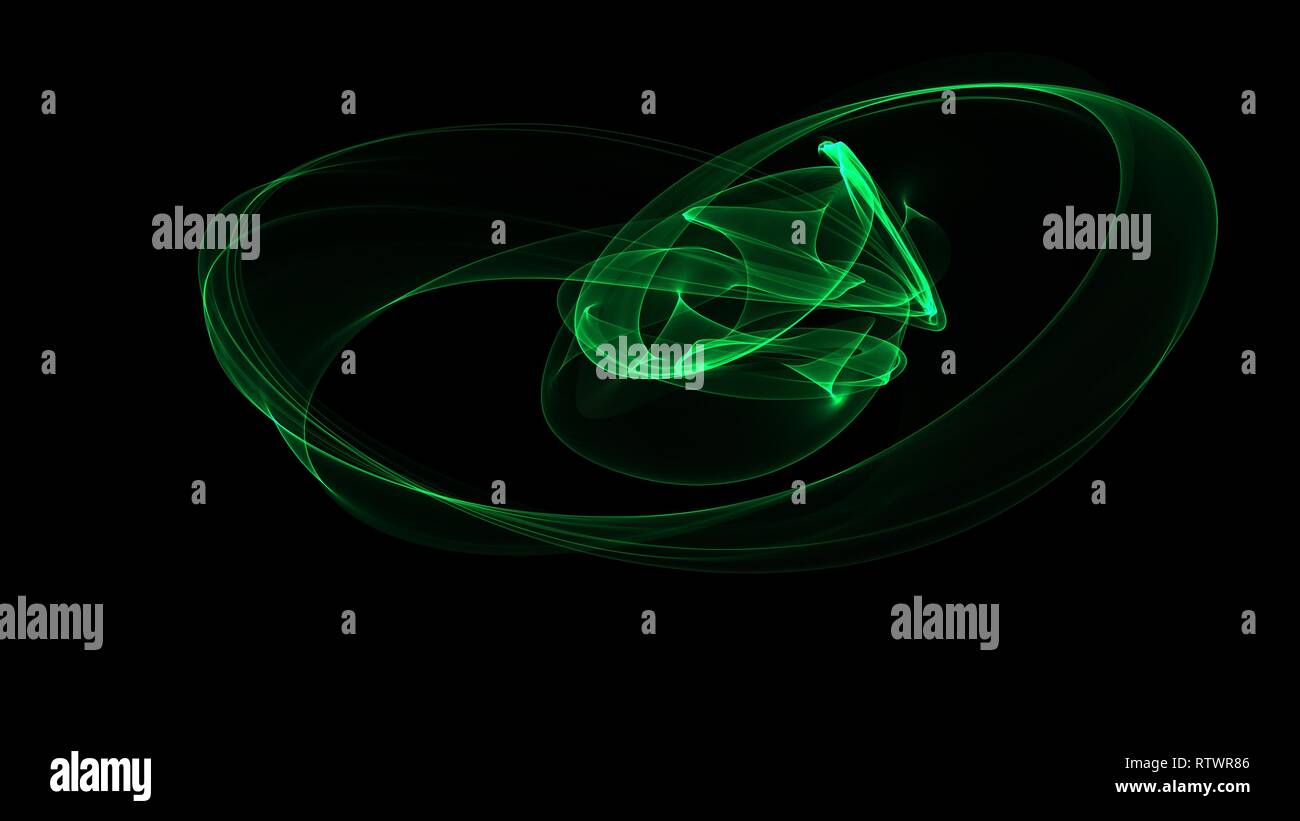 Abstract plasma pattern in the form of a circle on a black background ...