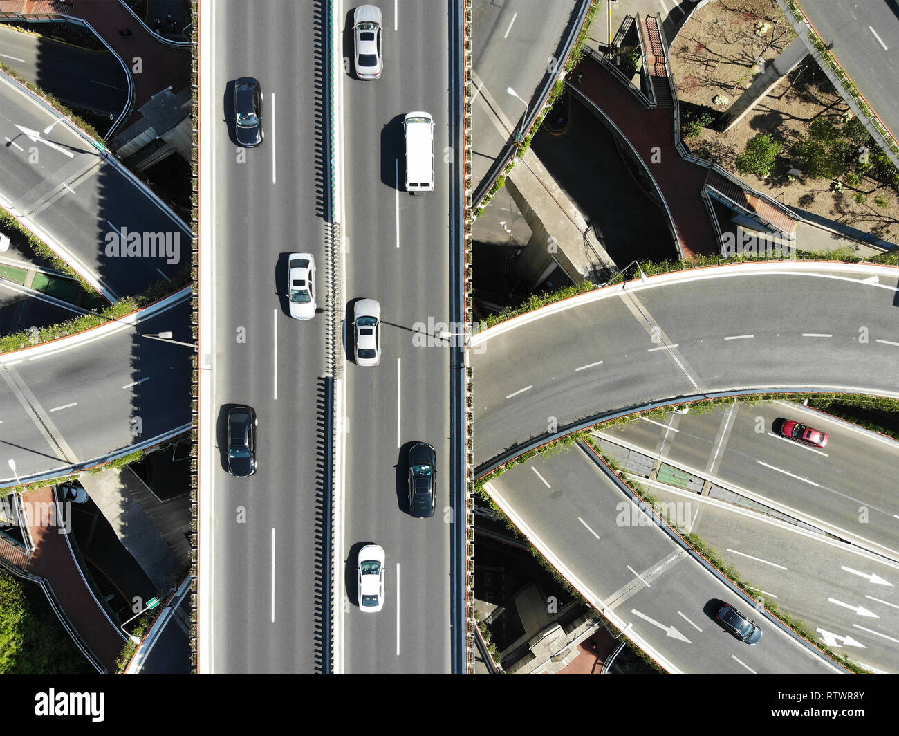 Aerial view of shanghai highway hi-res stock photography and images - Alamy