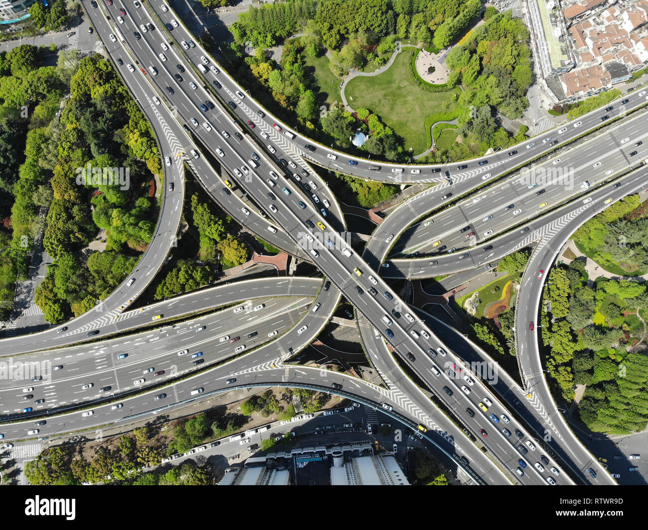 Shanghai road bridge aerial hi-res stock photography and images - Alamy