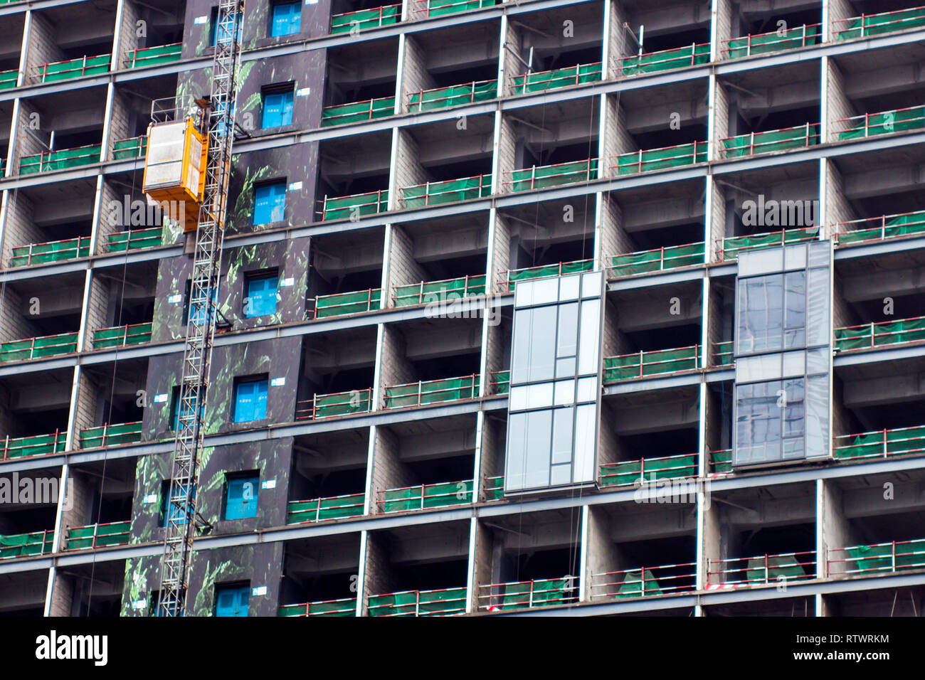 Construction Site. Building Curtain Wall in Construction Stock Photo ...