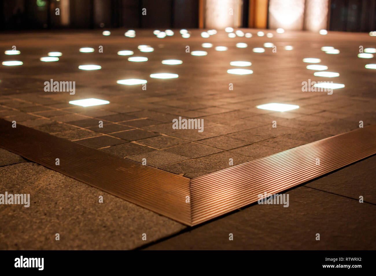 Outdoor landscape hard paving light in plaza Stock Photo - Alamy