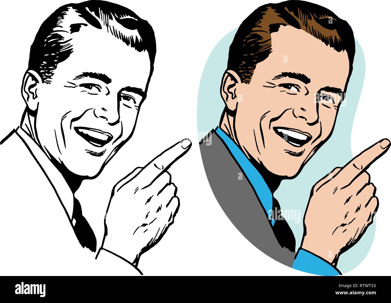 A smiling businessman pointing to the right Stock Vector Image & Art ...