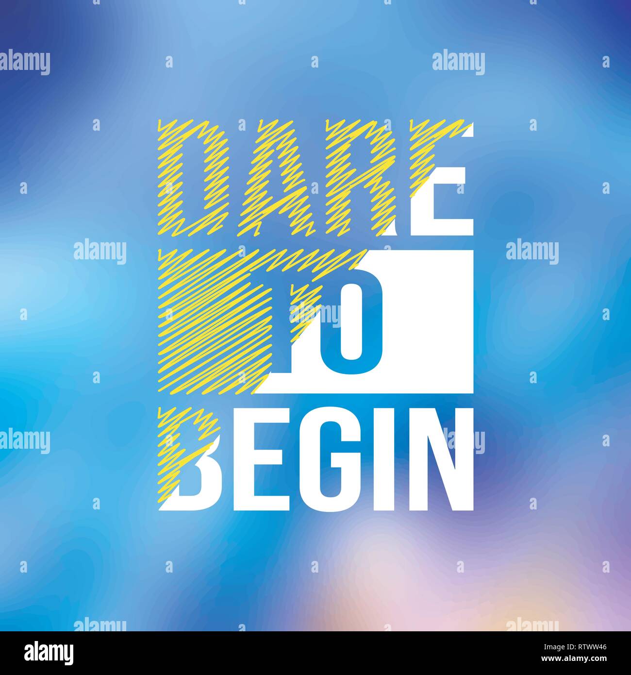 dare to begin. Life quote with modern background vector illustration ...