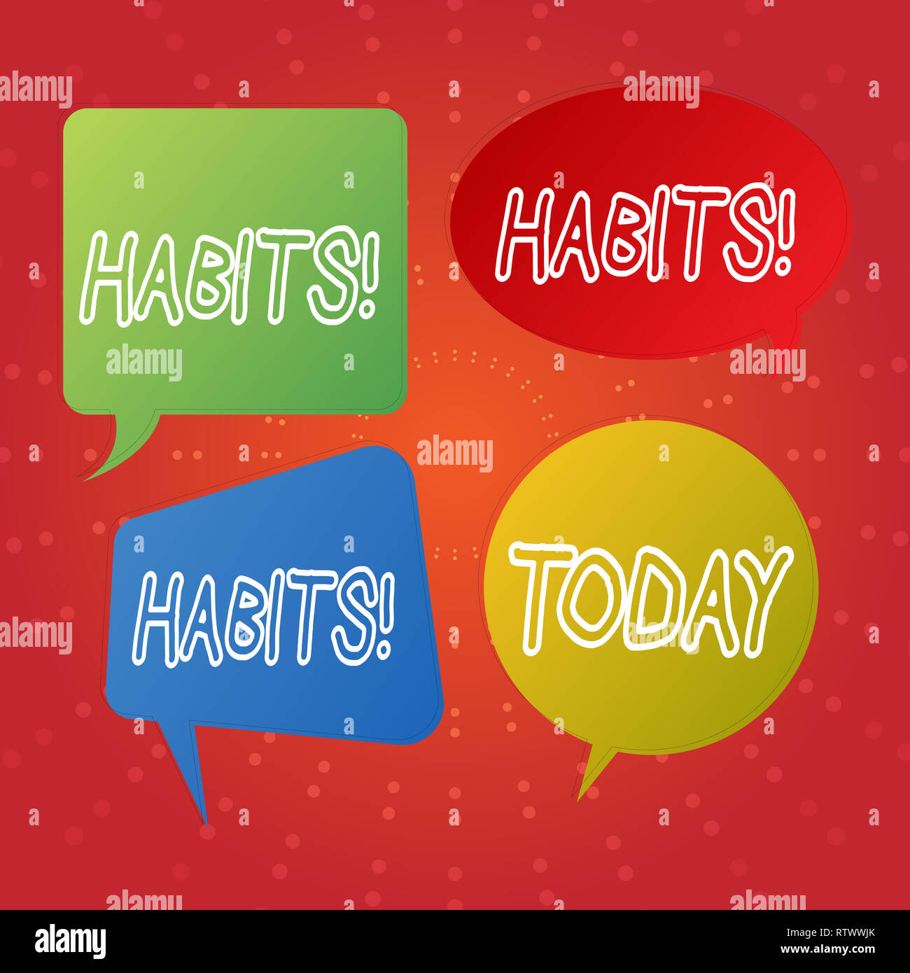 Text sign showing Habits. Conceptual photo Regular tendency or practice ...
