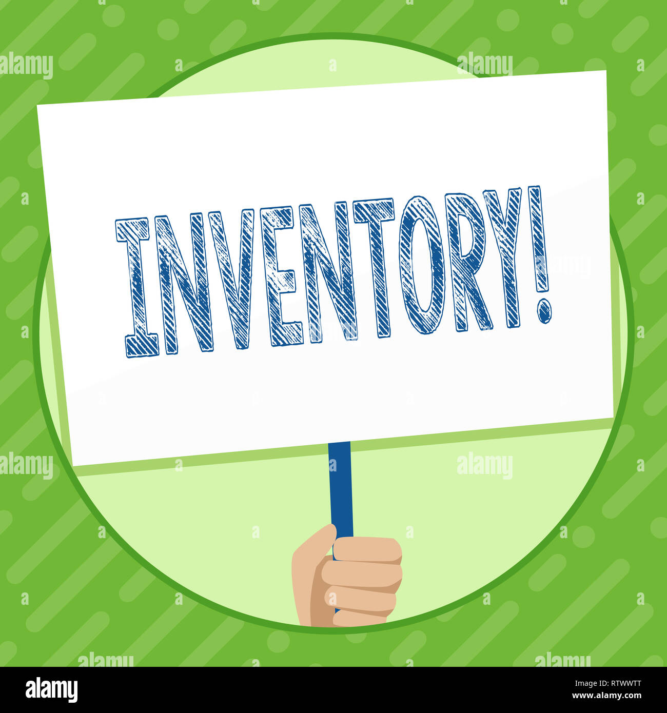 Writing note showing Inventory. Business photo showcasing Complete list ...