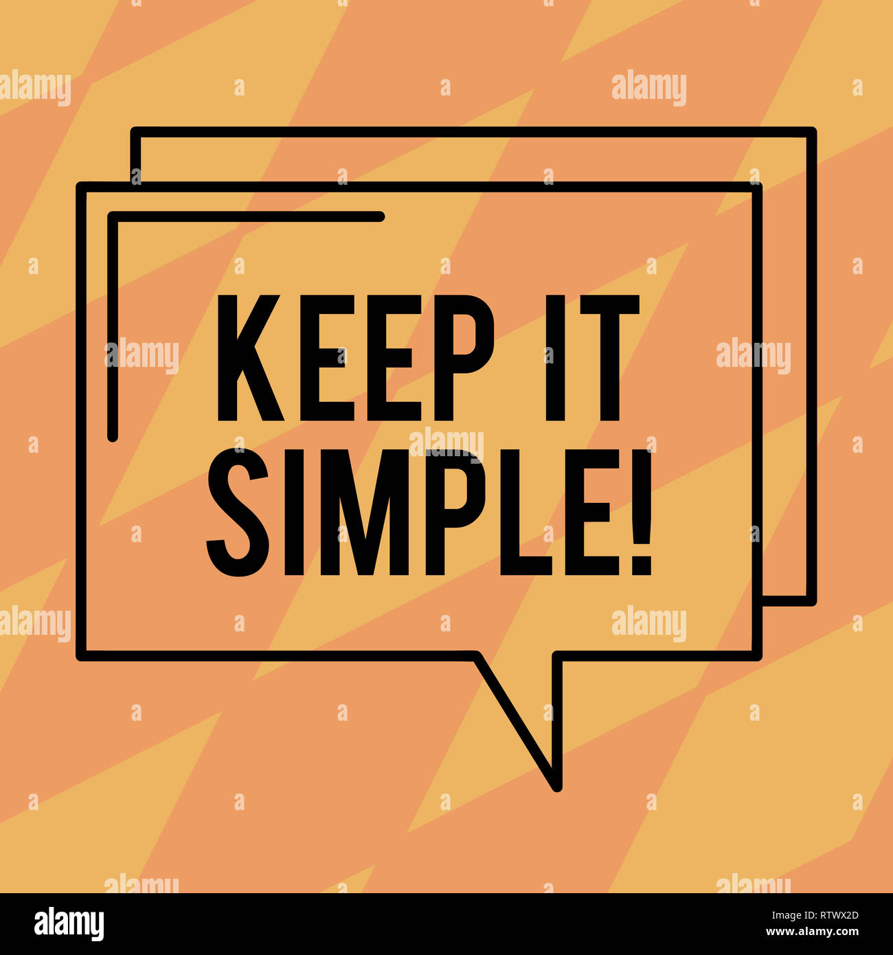 Text sign showing Keep It Simple. Conceptual photo Simplify Things Easy ...