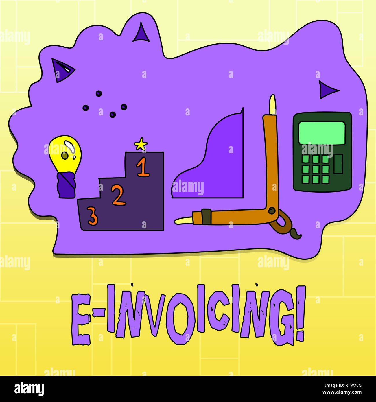 Handwriting text E Invoicing. Concept meaning Company encourages use of ...