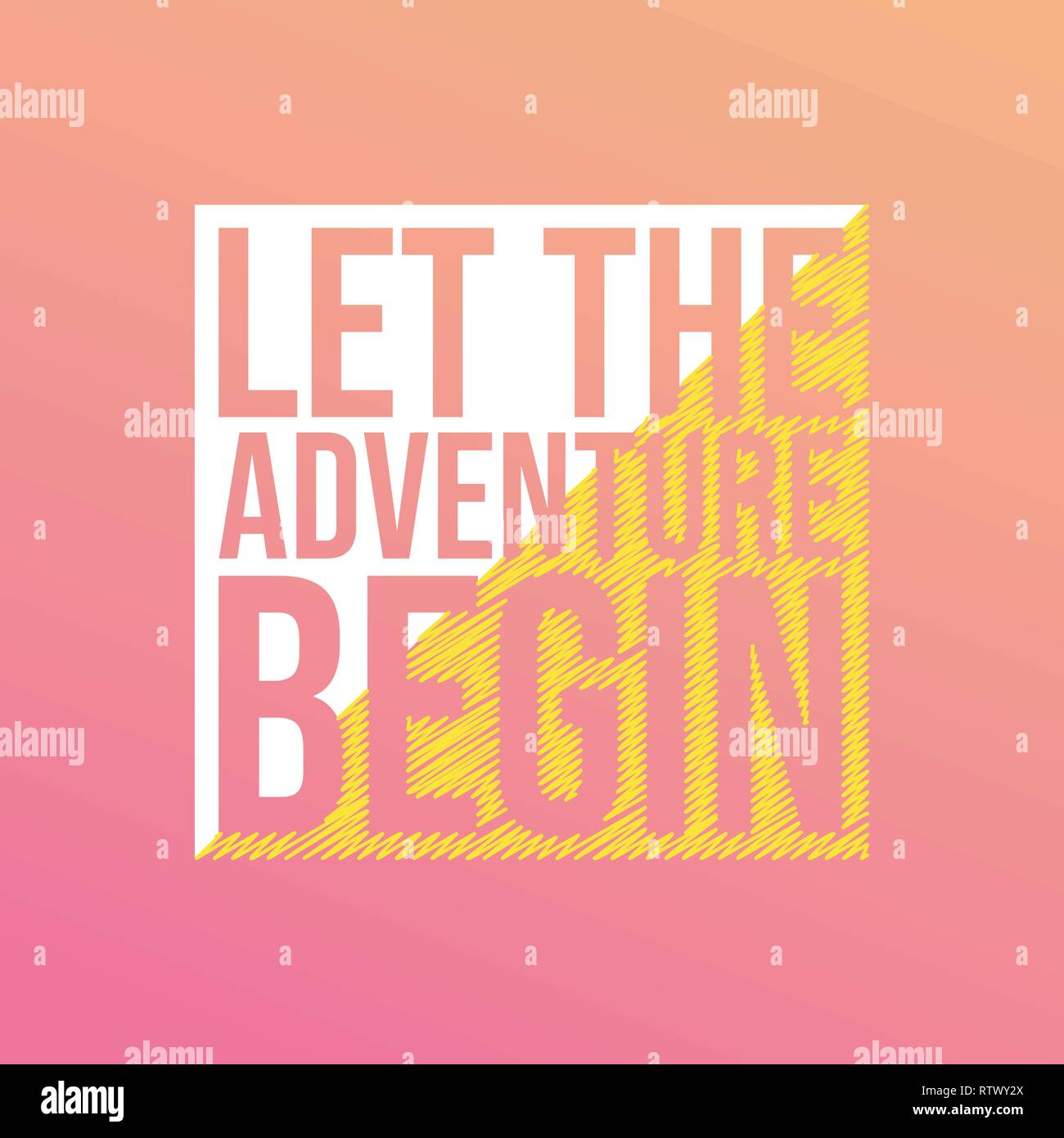 let the adventure begin. Life quote with modern background vector ...