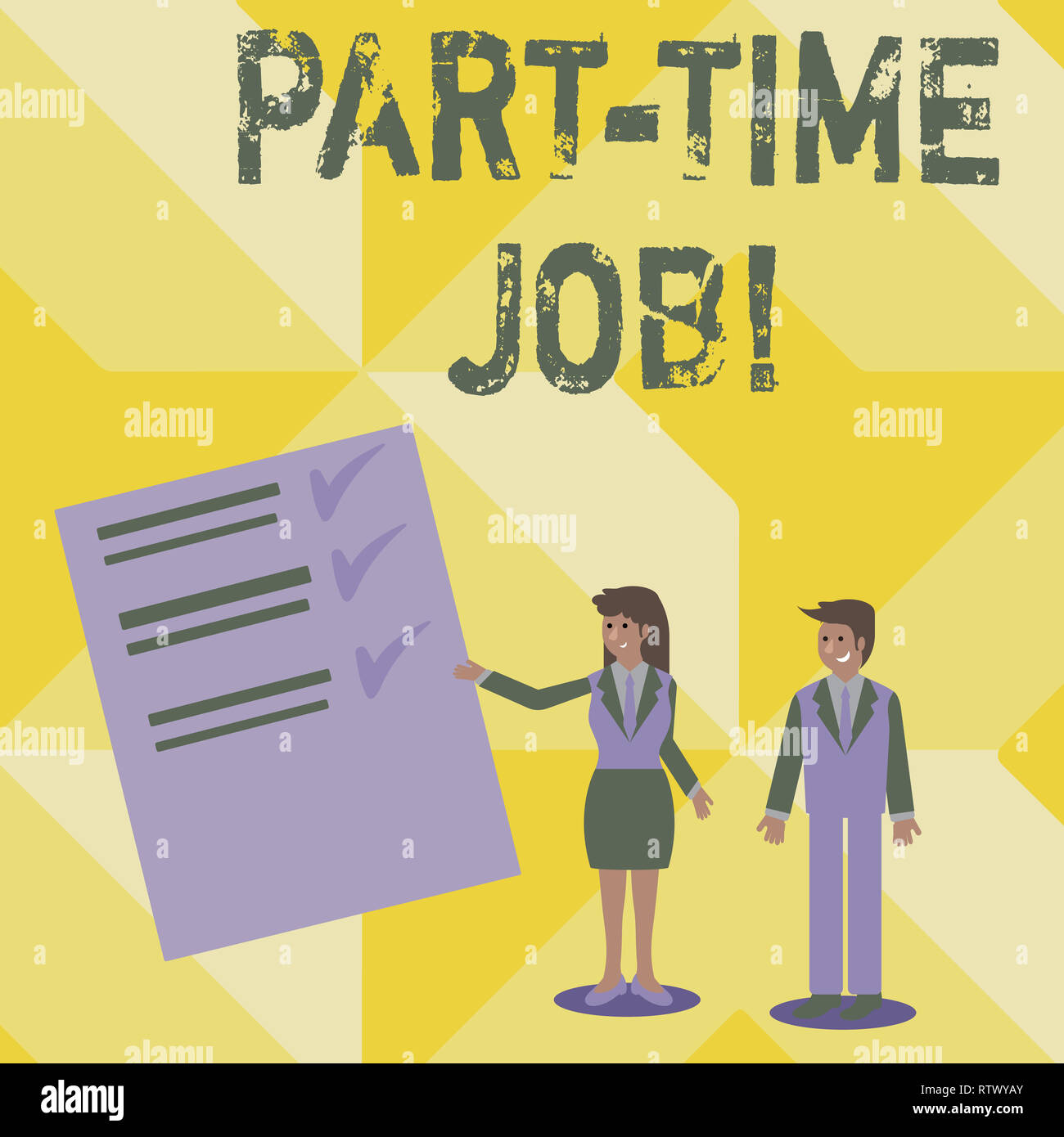 Handwriting text writing Part Time Job. Concept meaning Working a few ...