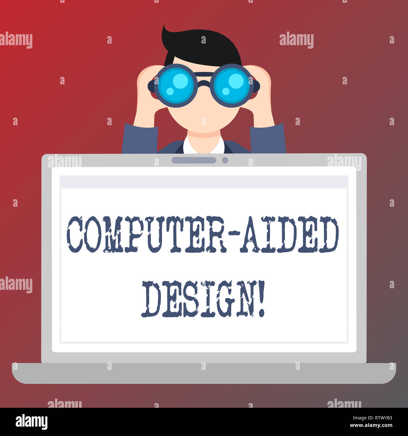 Handwriting text writing Computer Aided Design. Concept meaning CAD ...