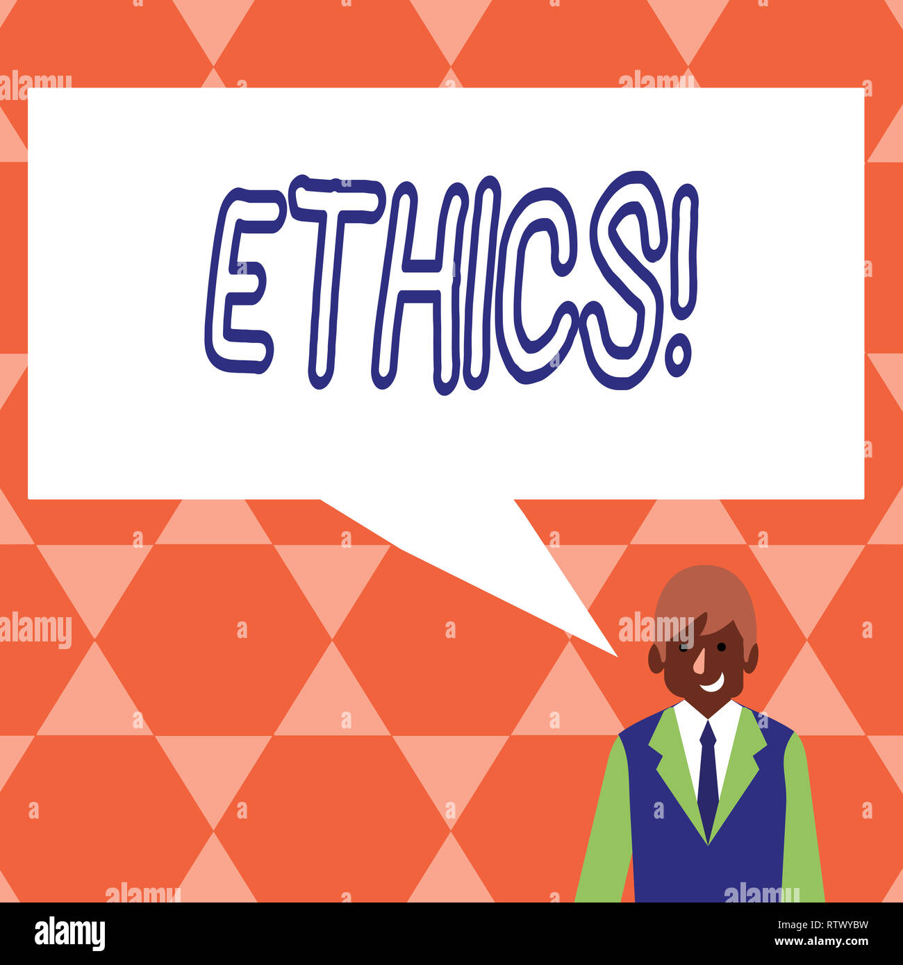 Handwriting text Ethics. Concept meaning Maintaining equality balance ...