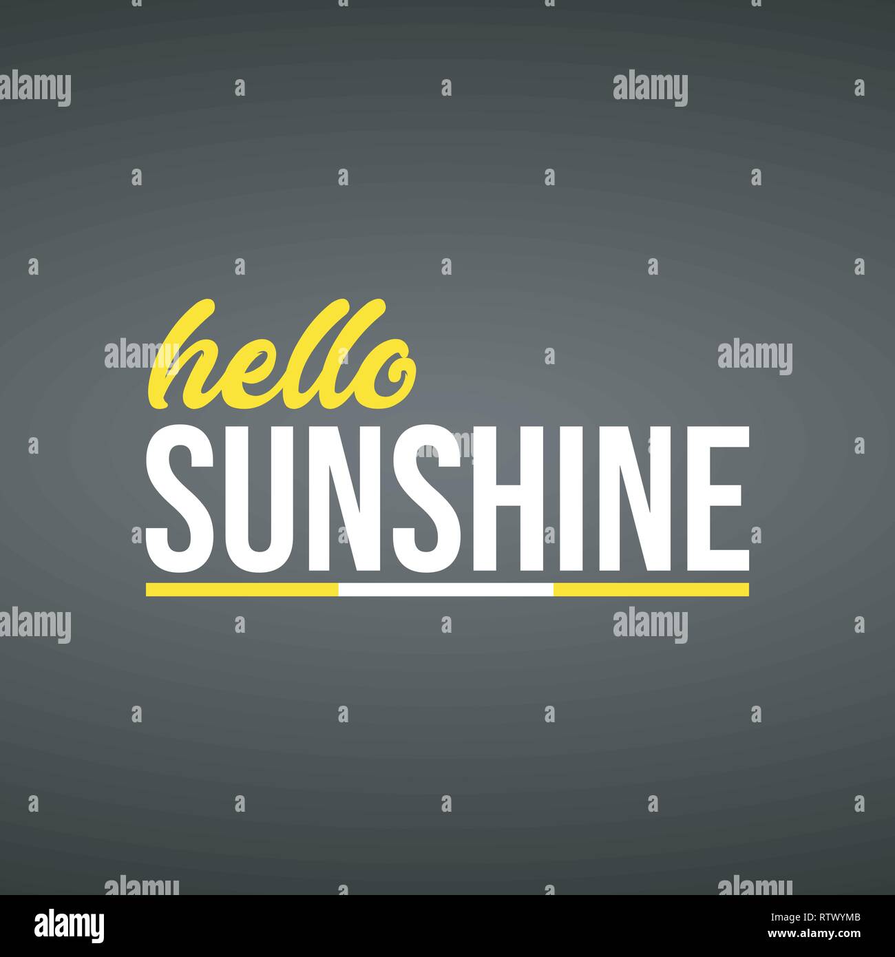 hello sunshine. Life quote with modern background vector illustration ...