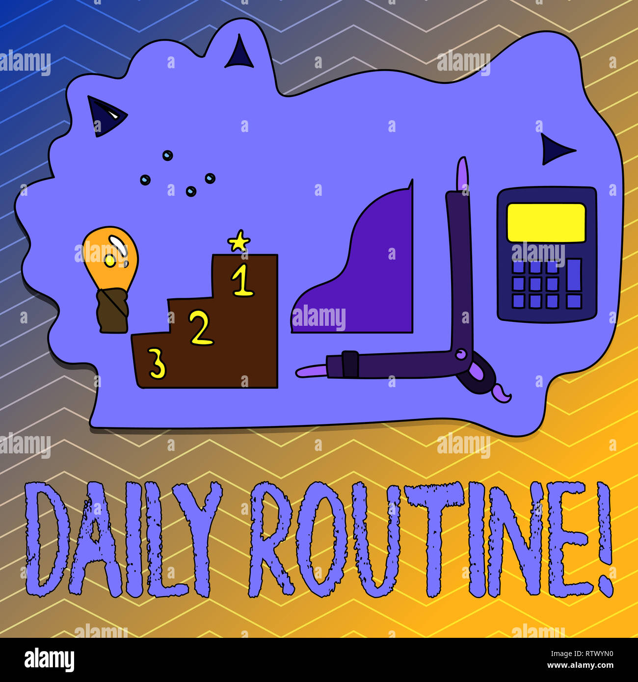 Writing note showing Daily Routine. Business photo showcasing Everyday ...