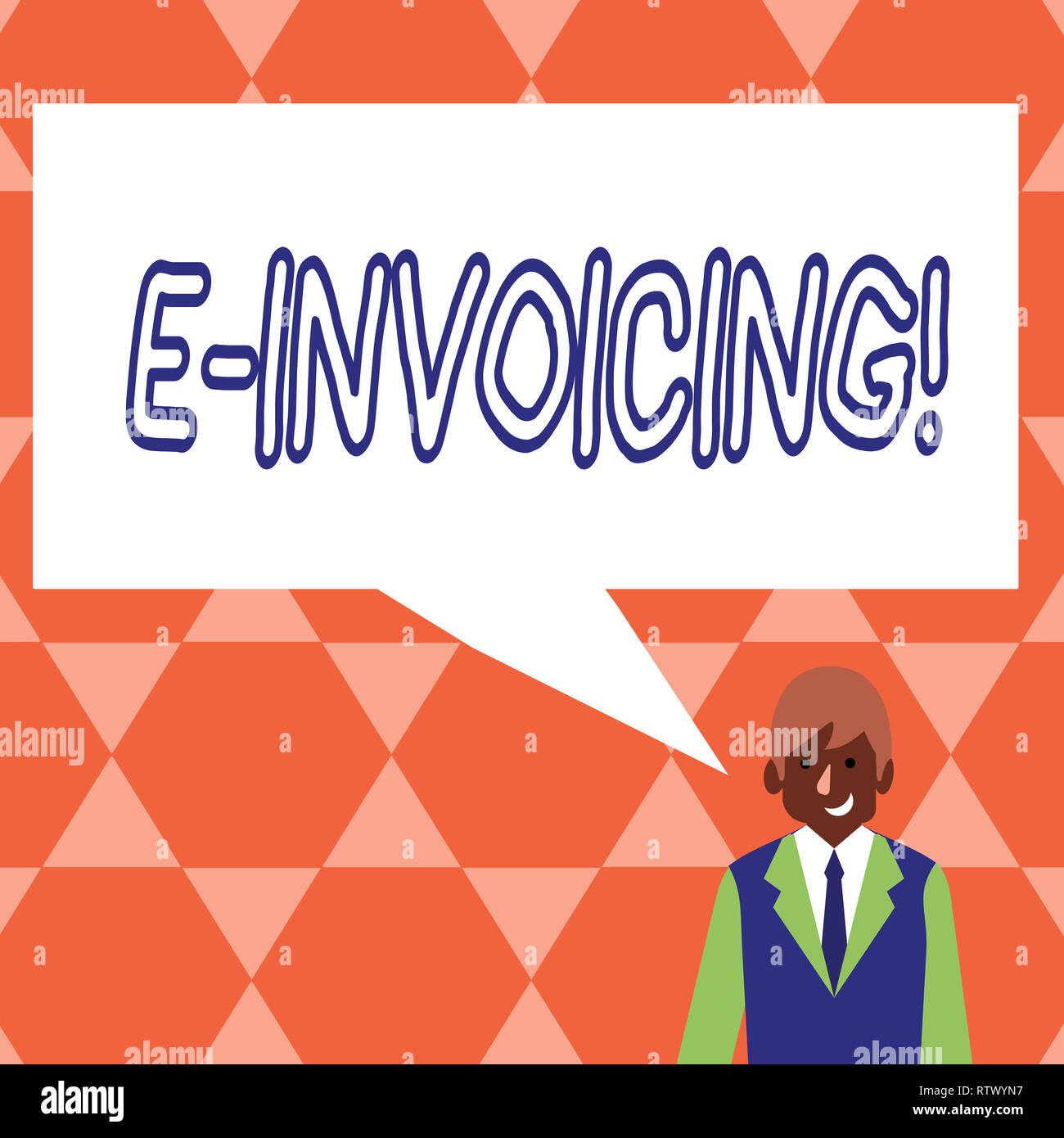 Handwriting text E Invoicing. Concept meaning Company encourages use of ...