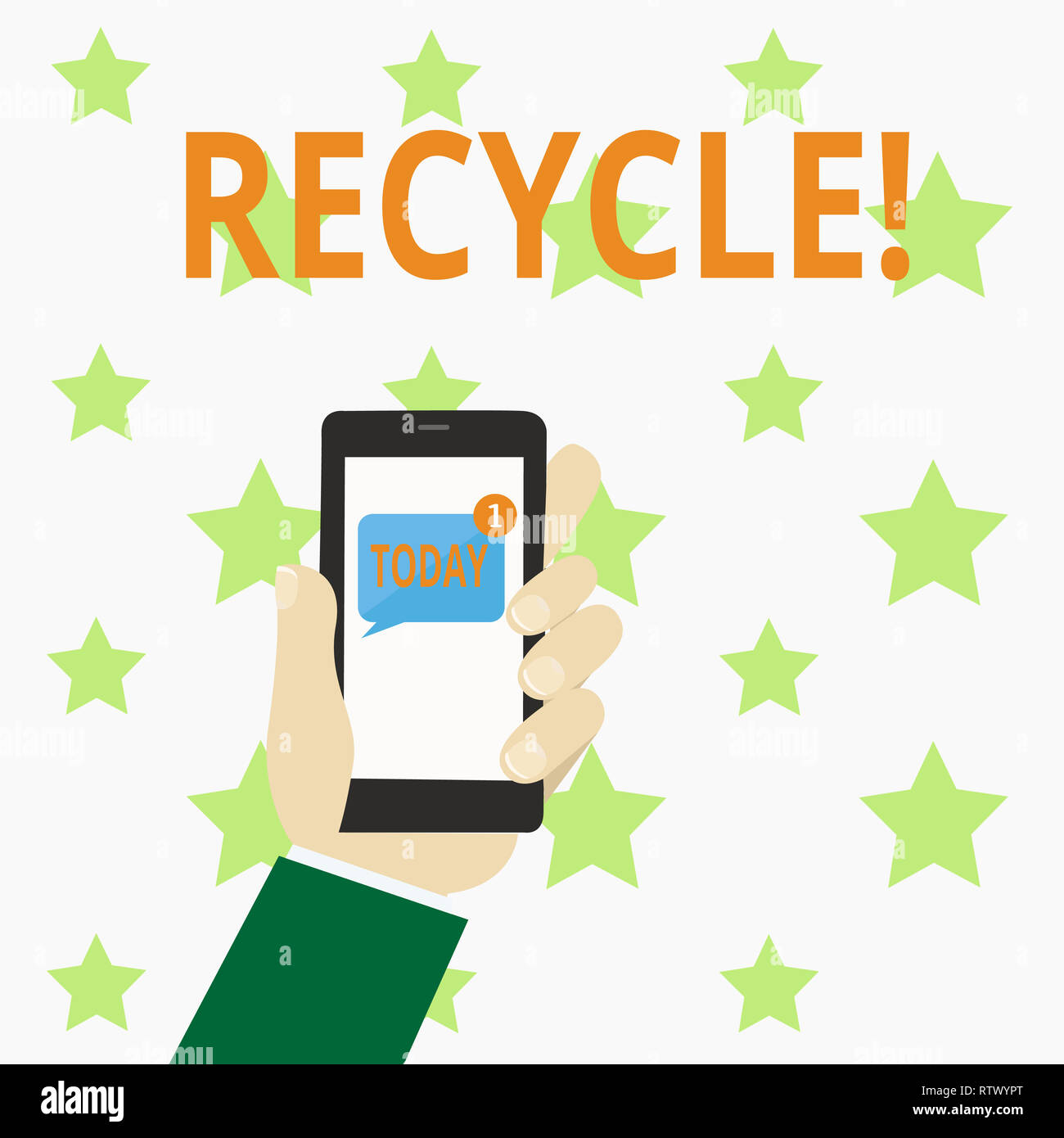 Writing note showing Recycle. Business photo showcasing Converting ...