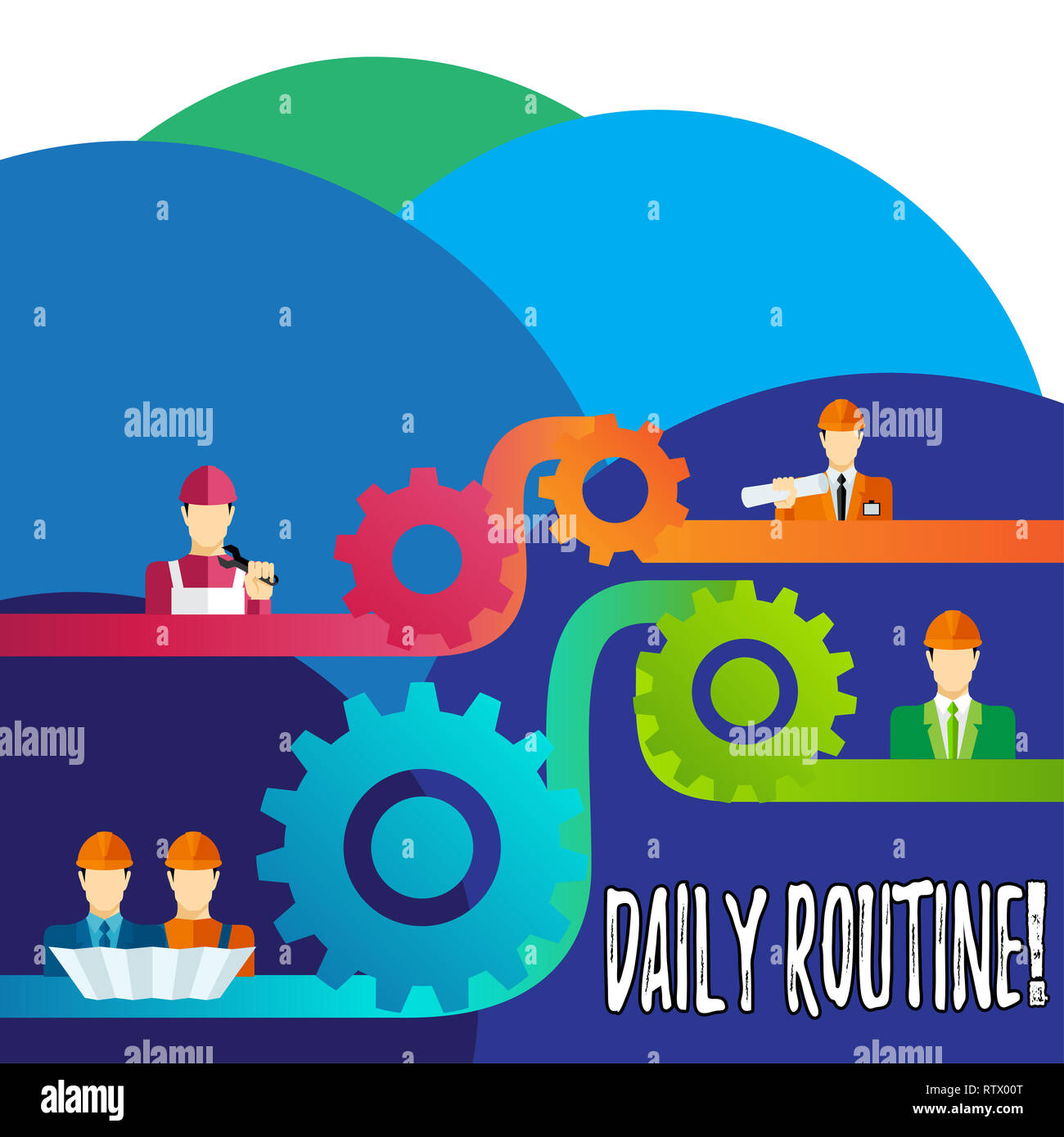 Handwriting text writing Daily Routine. Concept meaning Everyday good ...