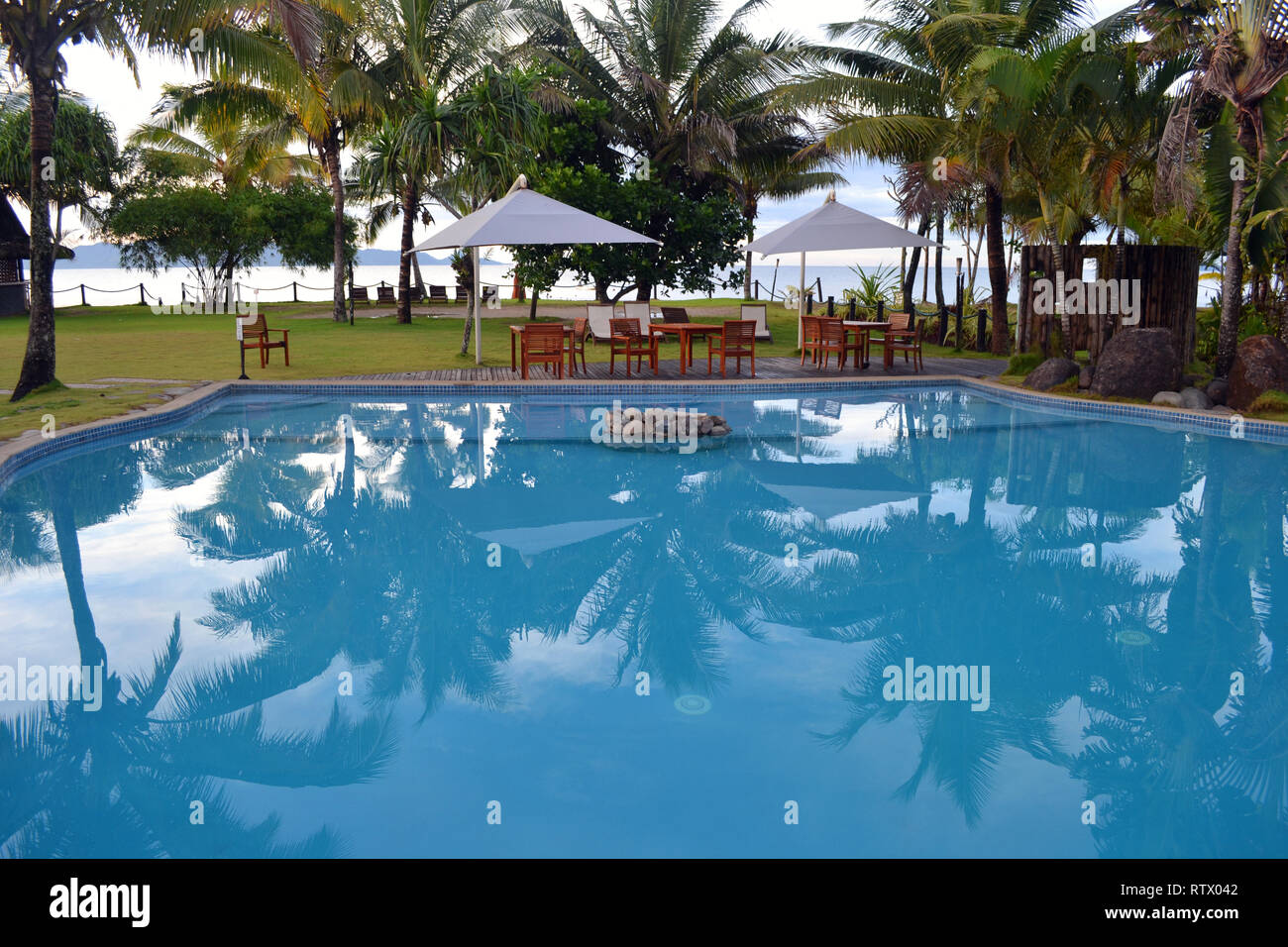 Resort pool in the Pacific Harbour, Viti Levu, Fiji Stock Photo - Alamy