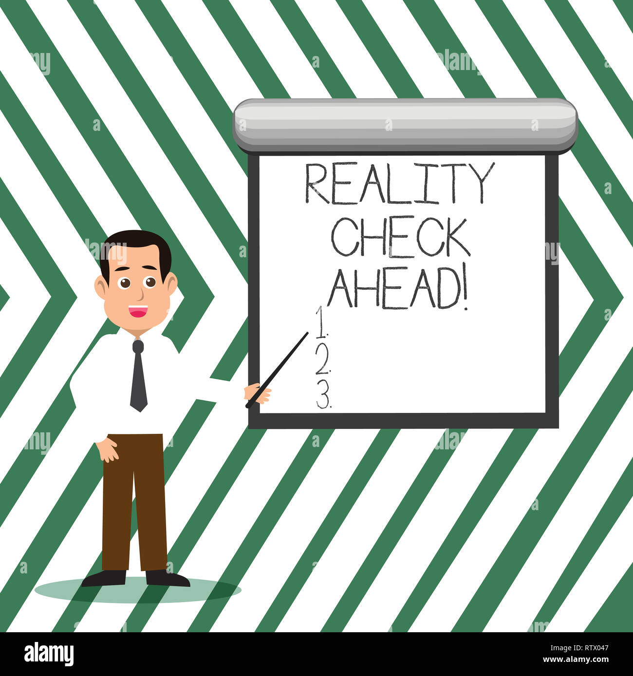 Word writing text Reality Check Ahead. Business concept for Consider ...