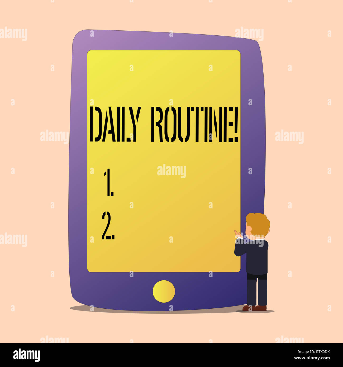 Writing note showing Daily Routine. Business photo showcasing Everyday ...