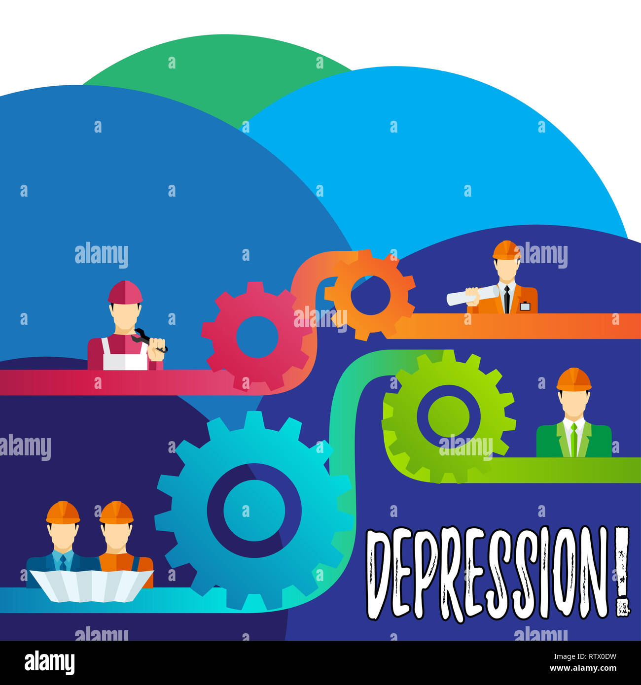 Handwriting text writing Depression. Concept meaning Work stress with ...