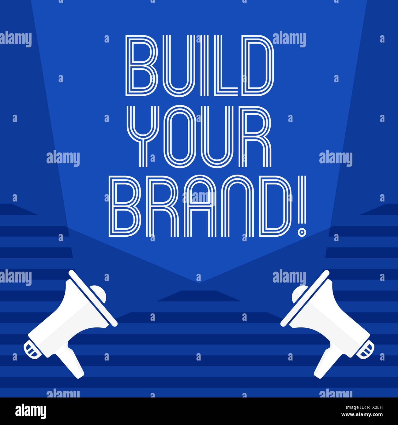 Text sign showing Build Your Brand. Conceptual photo create your own ...