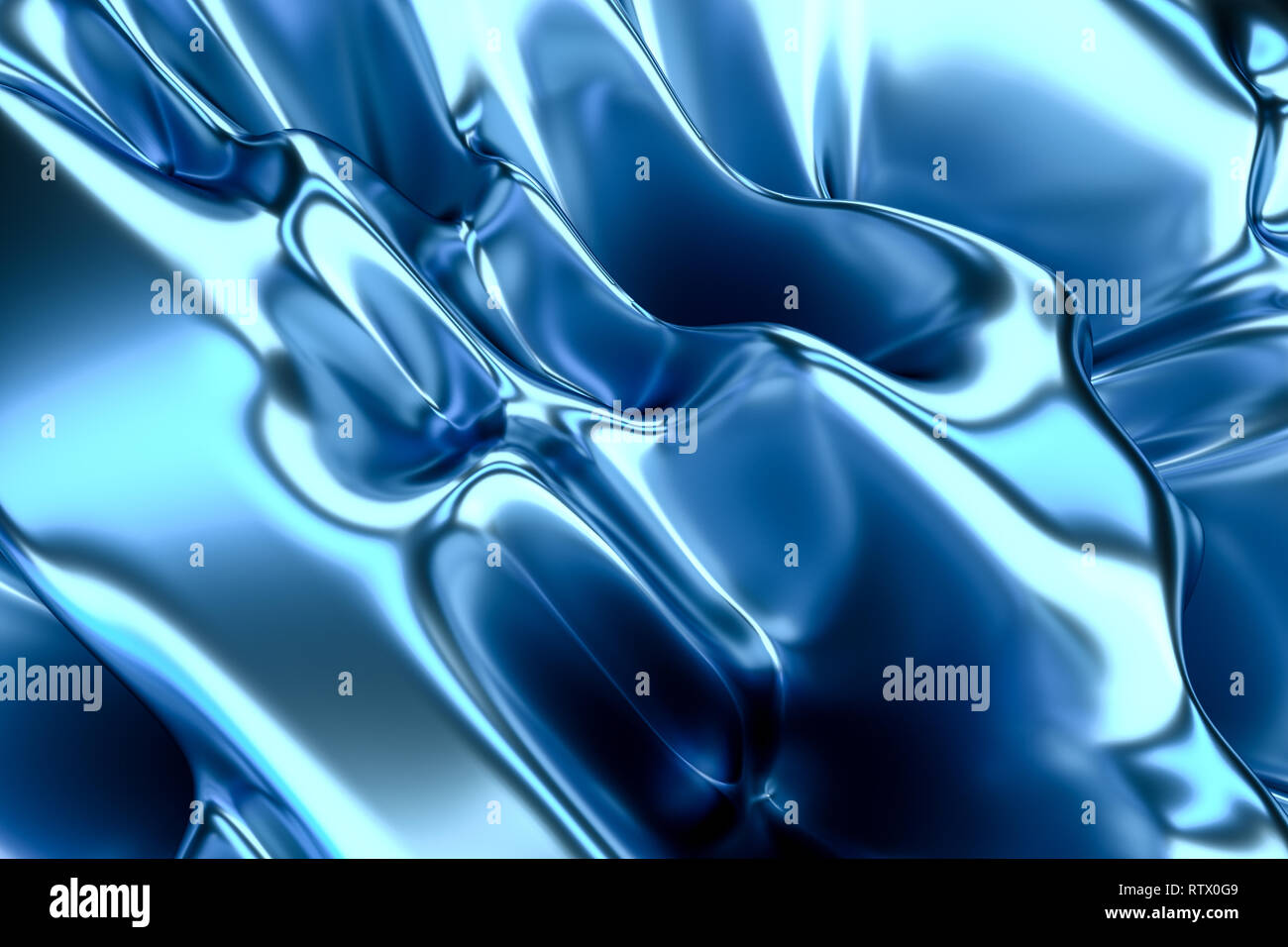 3d rendering, blue metalic surface and graphic design background Stock ...