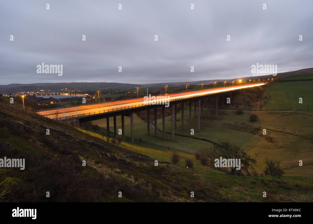 Rakewood Viaduct, seen here on the outskirts of Rochdale carrying the ...